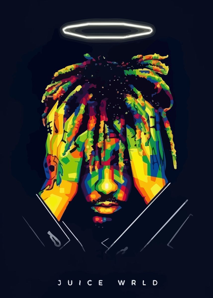 'Juice Wrld Pop Art Portrait ALBUM' Poster, picture, metal print, paint ...