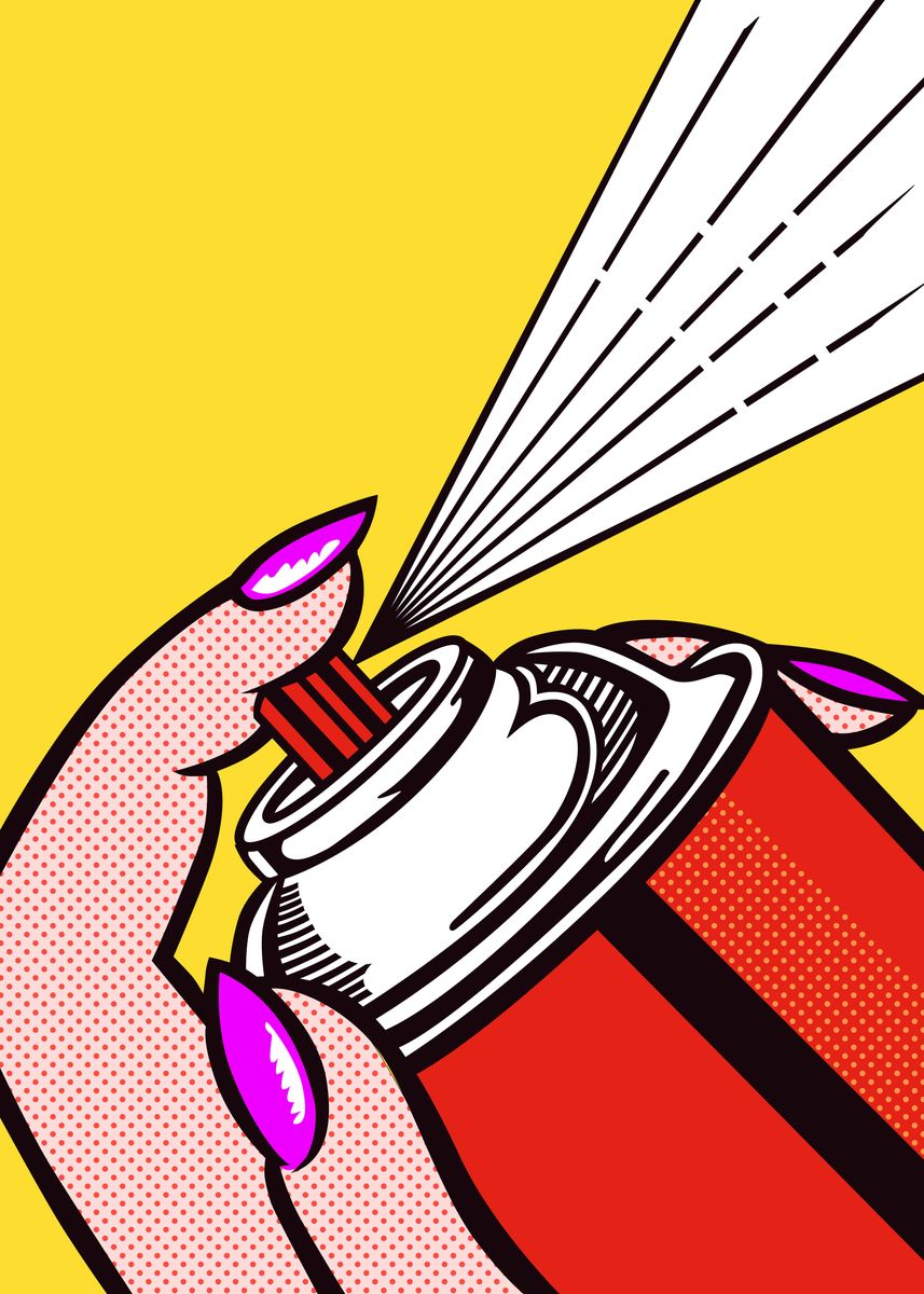 'Pop Art Spray Can R' Poster, picture, metal print, paint by POP ART ...
