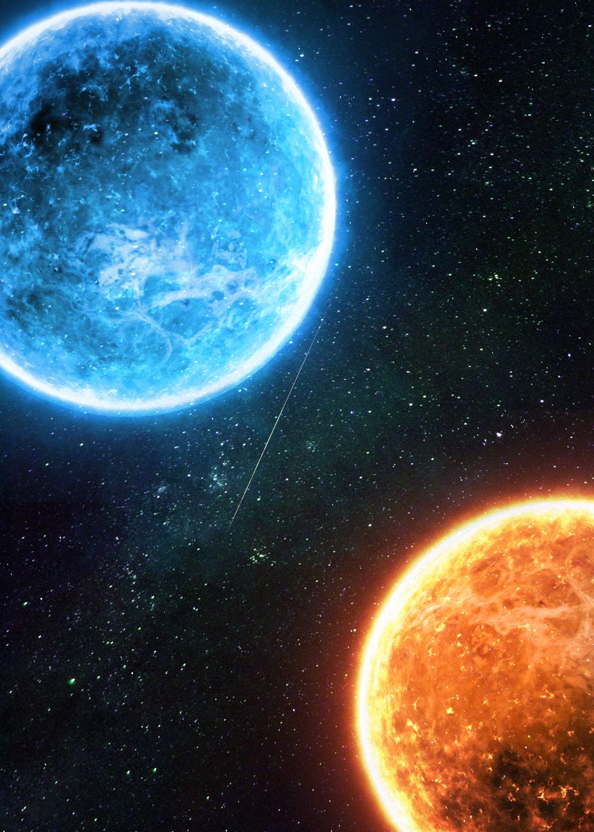 'Ice and Fire Planets' Poster, picture, metal print, paint by Affects ...