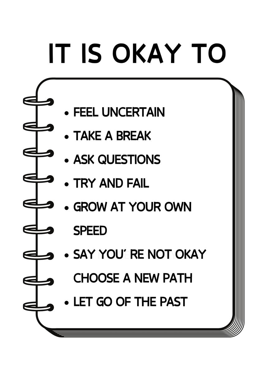 'It's Okay' Poster, picture, metal print, paint by Nae | Displate