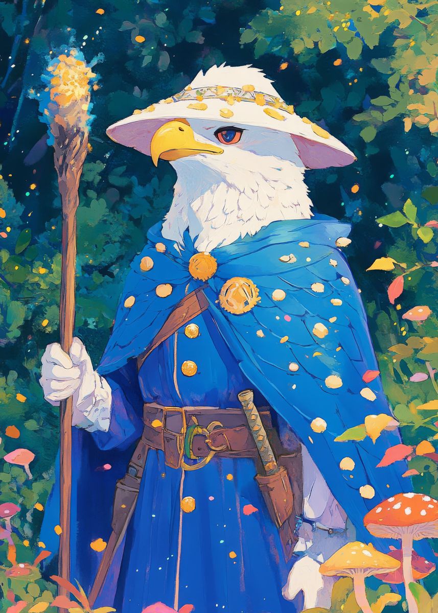 'Eagle Wizard in Forest' Poster, picture, metal print, paint by Lily ...
