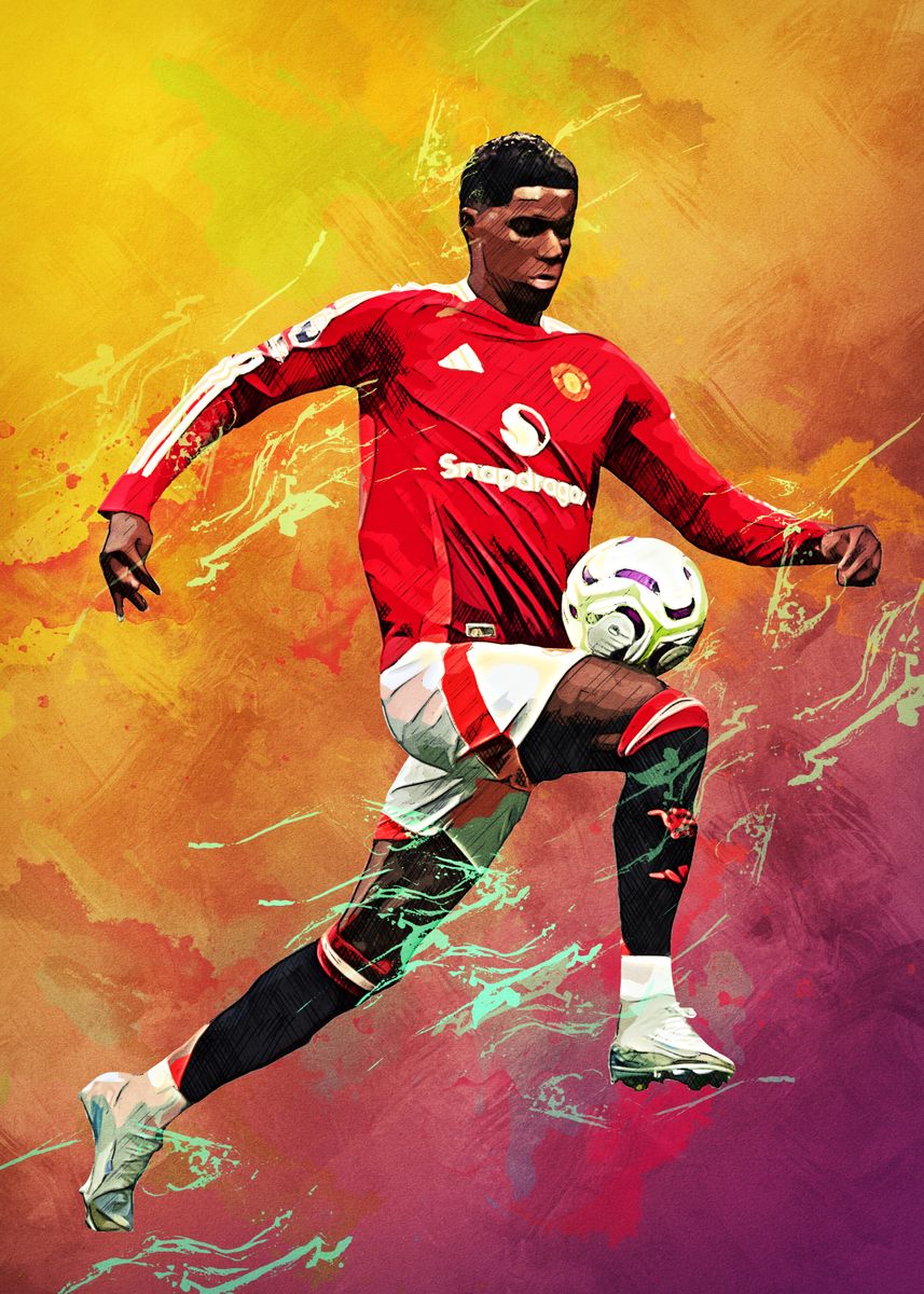 'Marcus Rashford Football Player' Poster, picture, metal print, paint ...
