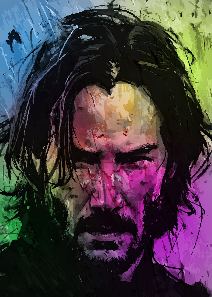 'Keanu Reeves' Poster, picture, metal print, paint by benyok 86 | Displate
