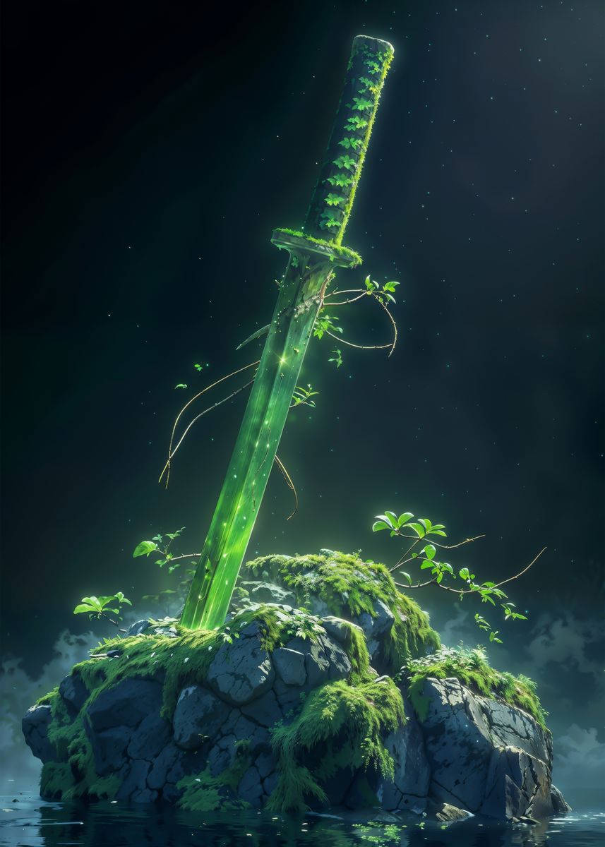 'The Verdant Sword' Poster, picture, metal print, paint by in candle ...