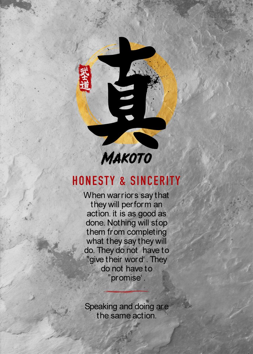 'Makoto: Honesty & Sincerity' Poster, picture, metal print, paint by ...