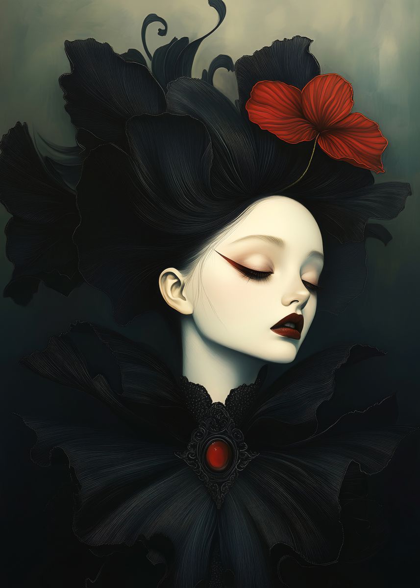 'Dark Beauty Portrait' Poster, picture, metal print, paint by AnneLaure ...