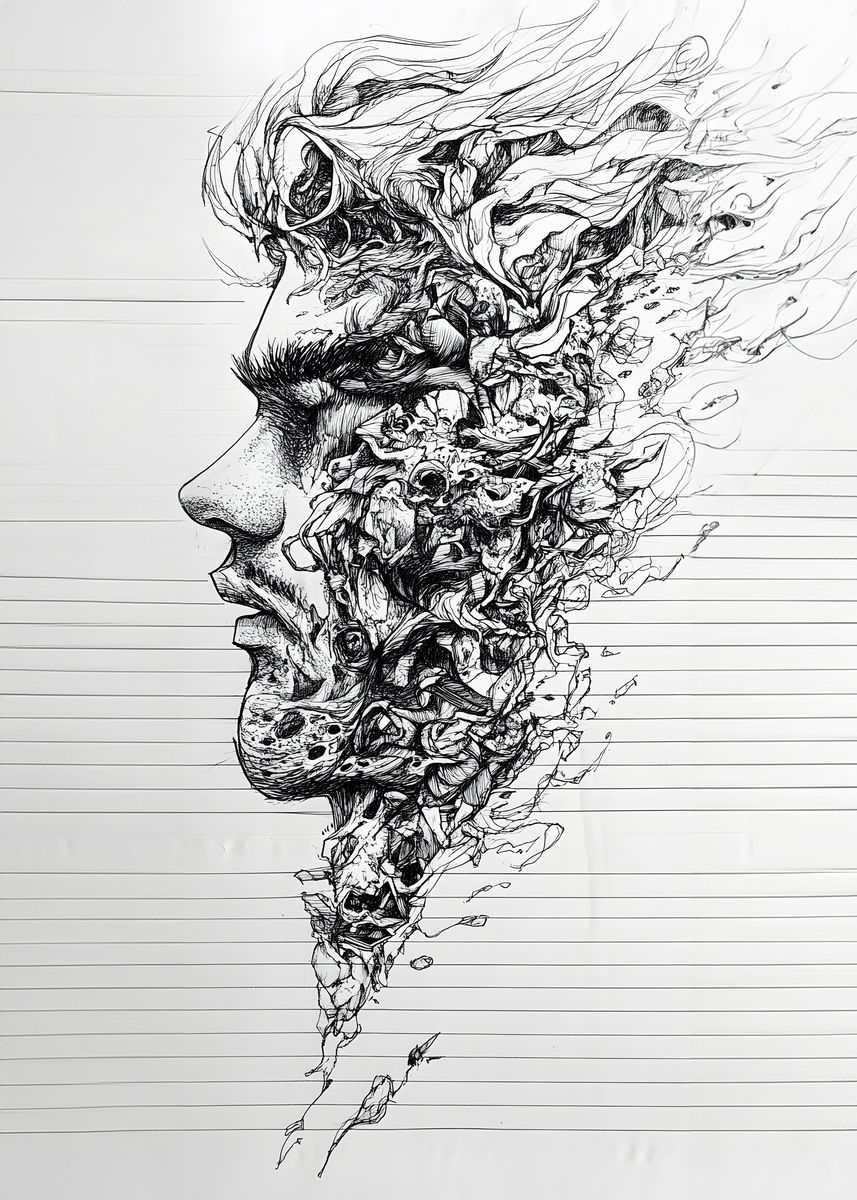 'Abstract Man Drawing' Poster, picture, metal print, paint by Dia Do ...