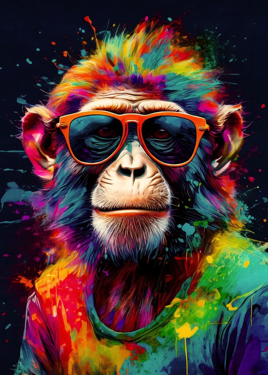 'Cool Monkey Art' Poster, picture, metal print, paint by Johann ...