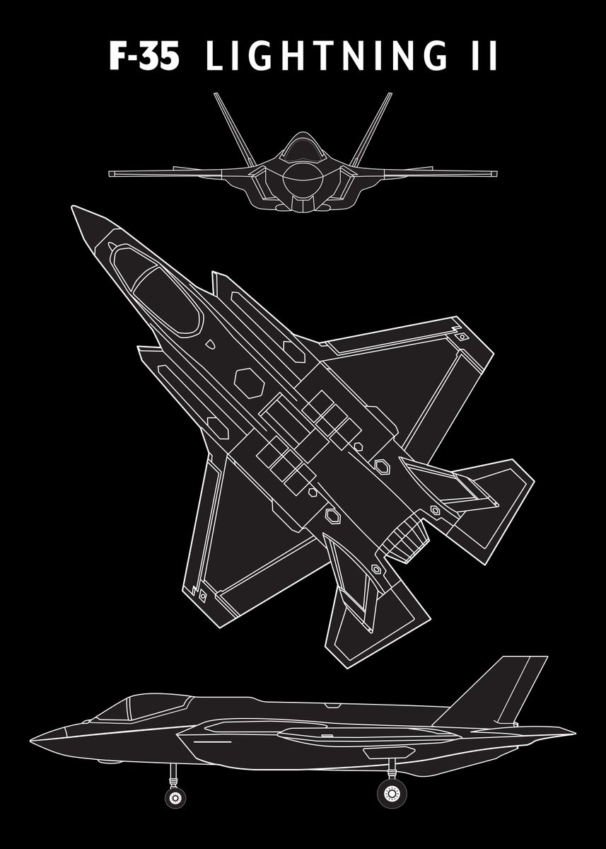 'F-35 Lightning II Jet' Poster, picture, metal print, paint by Sam Kal ...