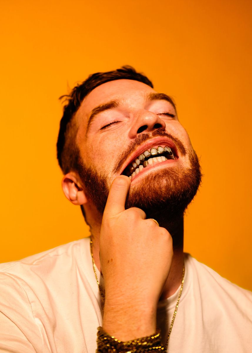 'Man with Gold Teeth Smiling' Poster, picture, metal print, paint by ...