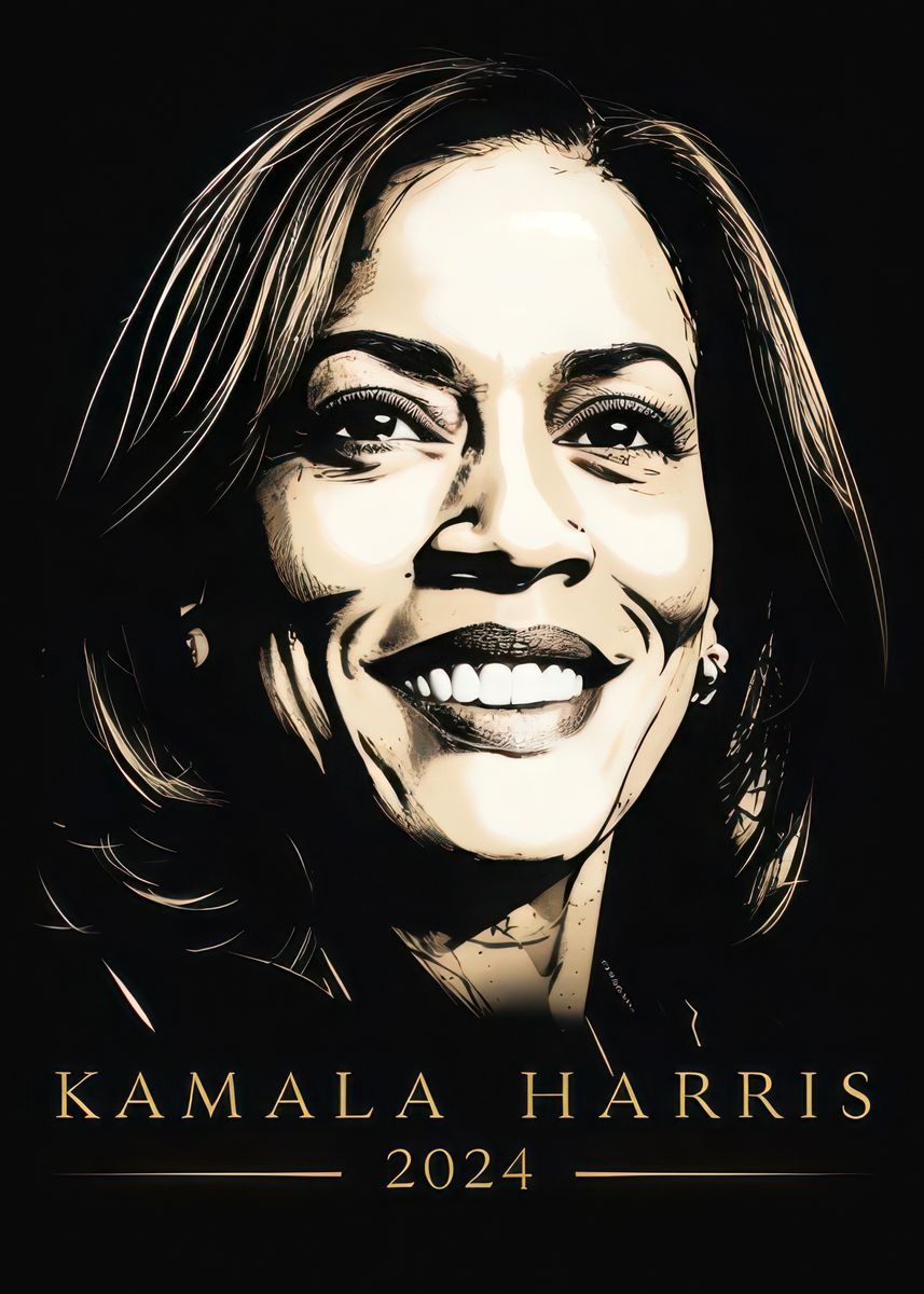 'Kamala Harris 2024 Portrait' Poster, picture, metal print, paint by ...