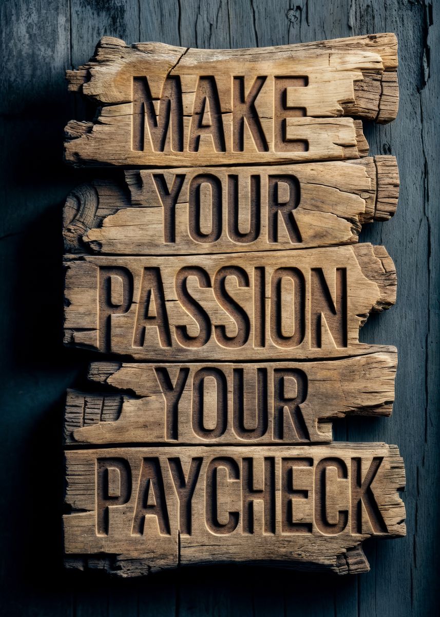 'Make Your Passion Your Paycheck' Poster, picture, metal print, paint ...