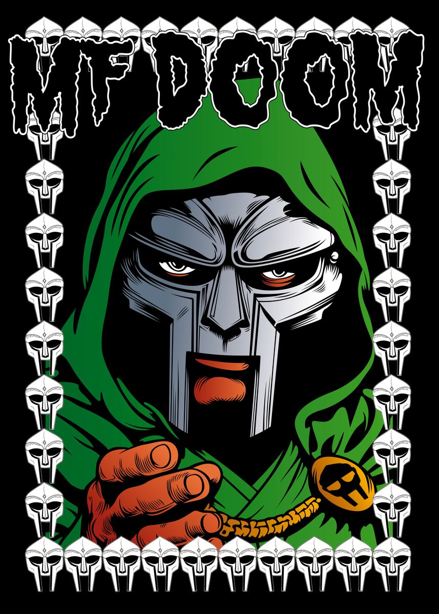 'MF DOOM Illustration' Poster, picture, metal print, paint by Don Hajun ...