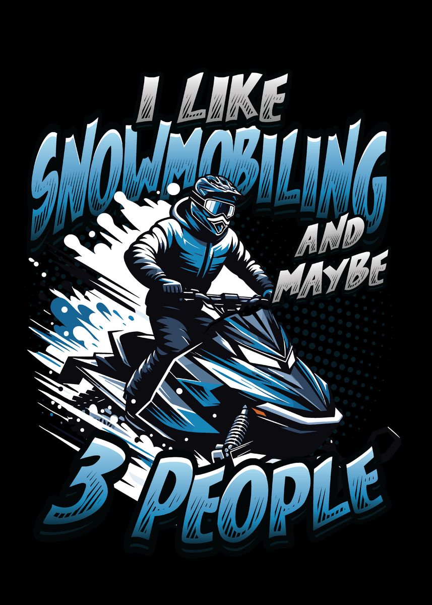 'Snowmobiling Winter Snowmobile' Poster, picture, metal print, paint by ...