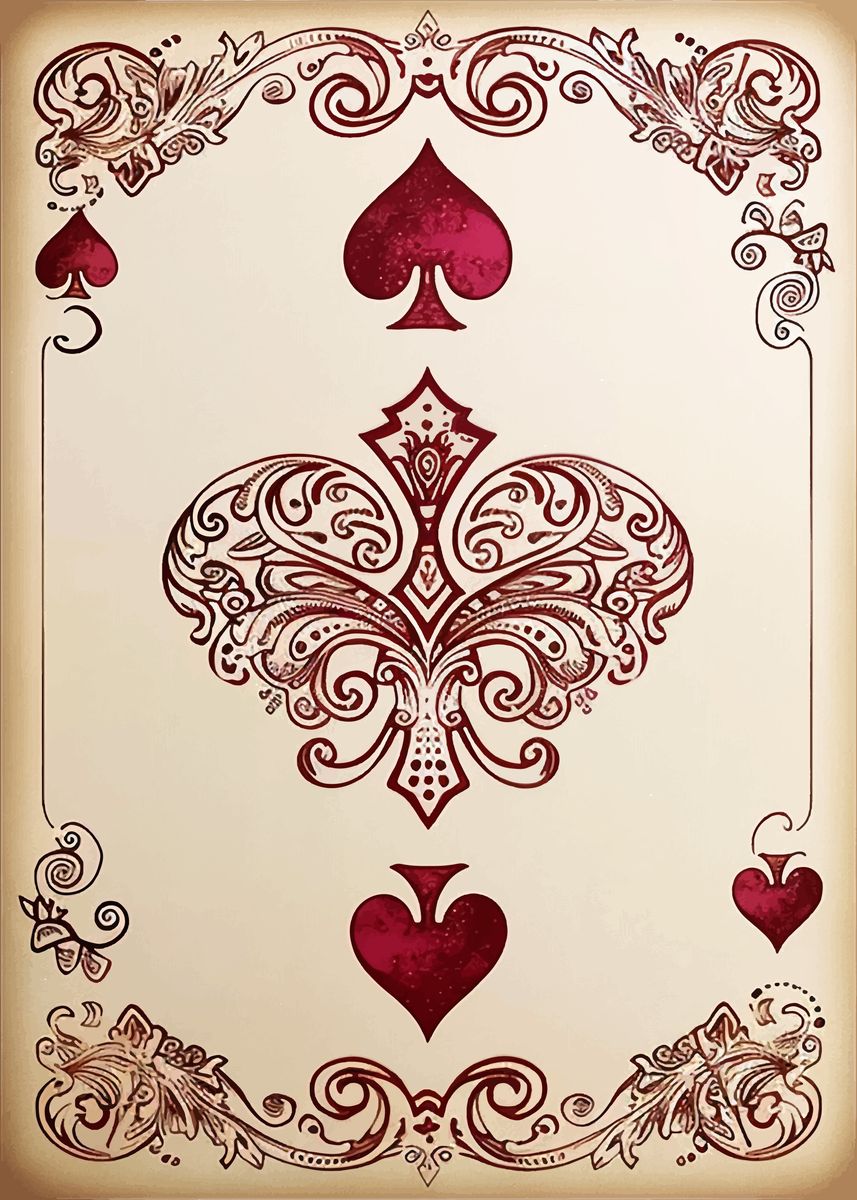 'Ornate Playing Card Ace of Spades' Poster, picture, metal print, paint ...