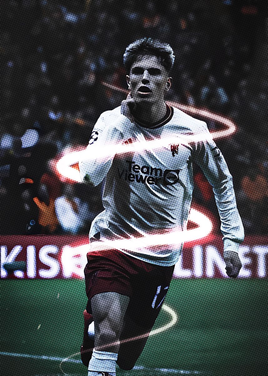 'Garnacho Manchester United' Poster, picture, metal print, paint by ...