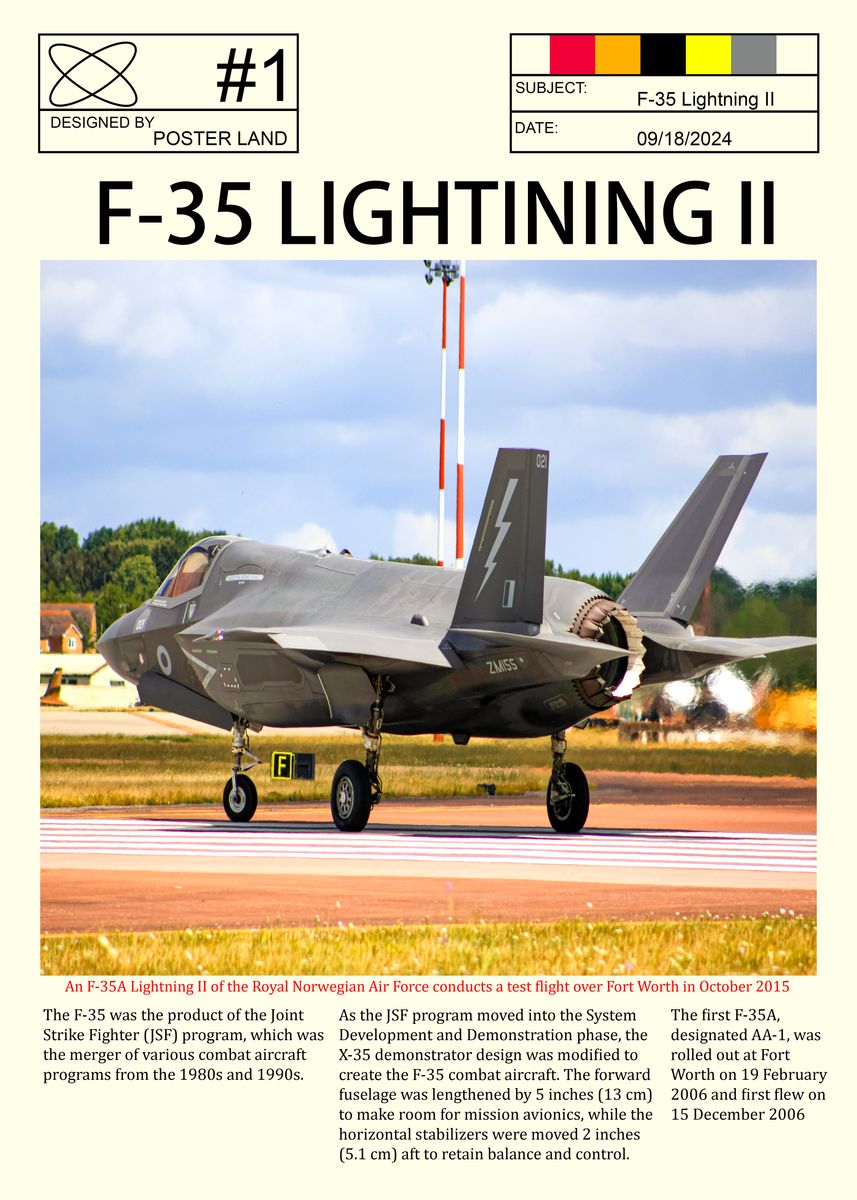 'F35 Lightning II Aircraft' Poster, picture, metal print, paint by your ...