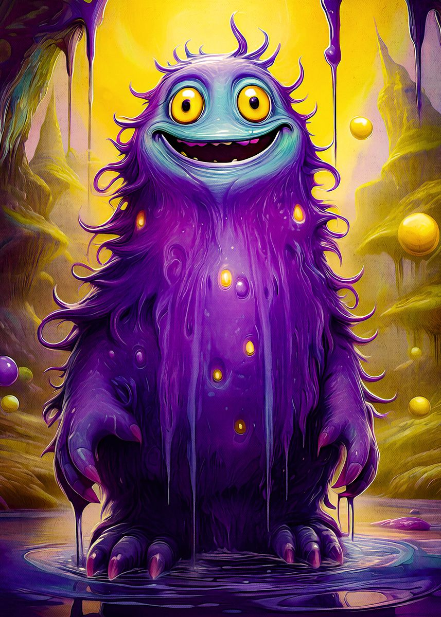 'Purple Goo Monster' Poster, picture, metal print, paint by Johann ...
