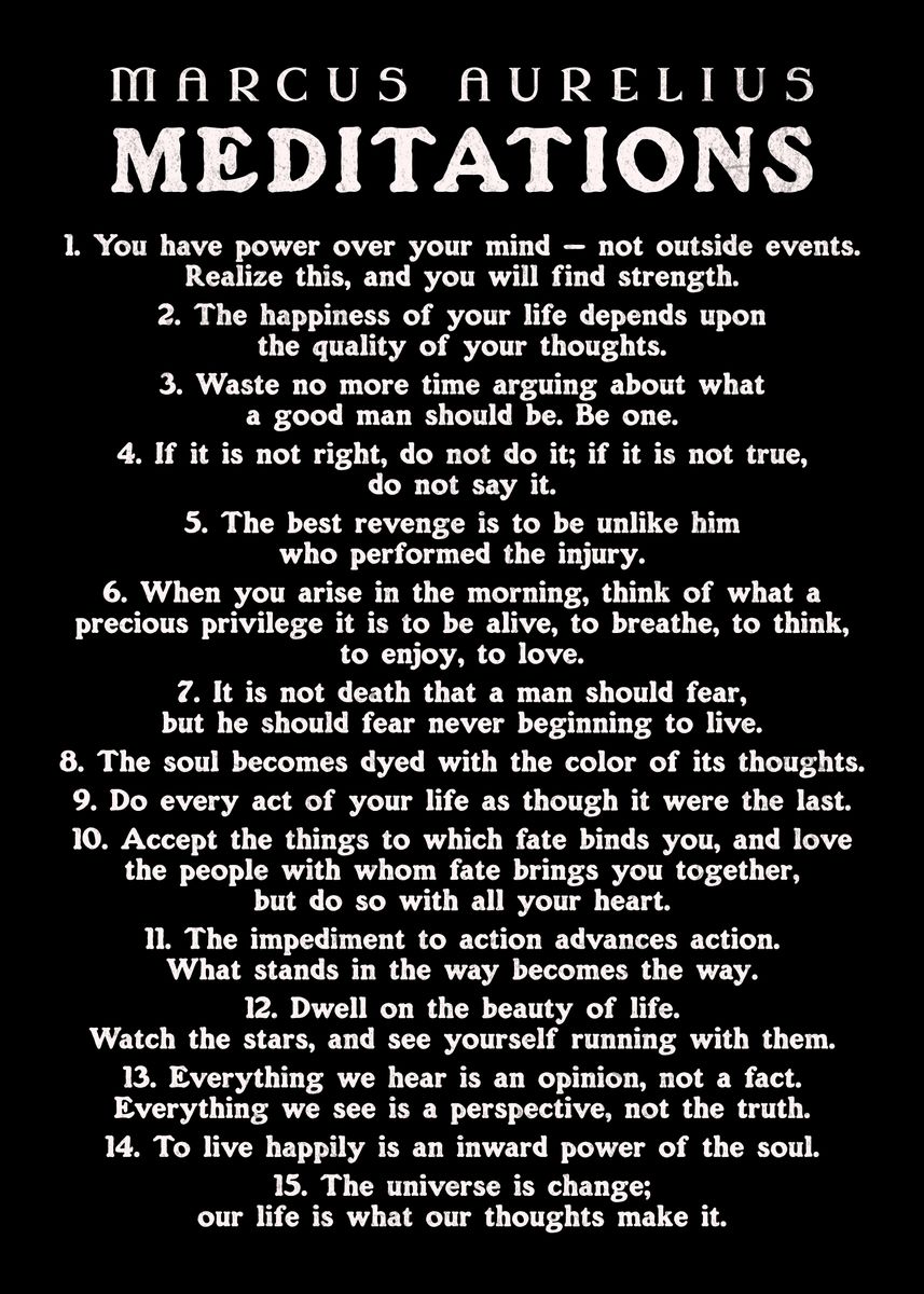 'Marcus Aurelius Meditations' Poster, picture, metal print, paint by ...