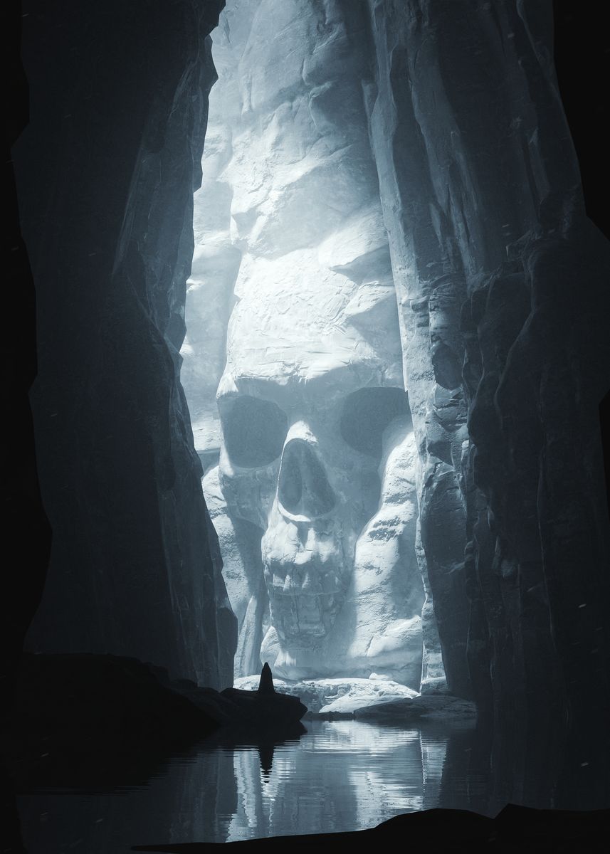 'Giant Skull Cave' Poster, picture, metal print, paint by Trey Cochran ...