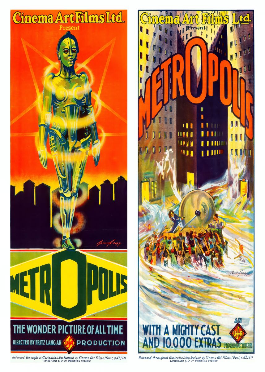 'Metropolis: Dual Visions of a Futuristic Masterpiece' Poster, picture, metal print, paint by ...