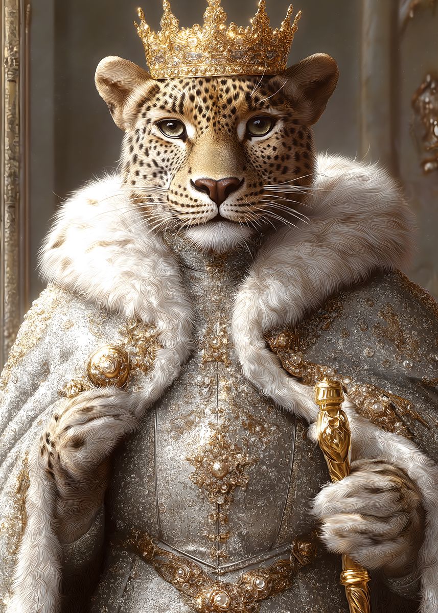 'Leopard King' Poster, picture, metal print, paint by Joshua T Wall ...