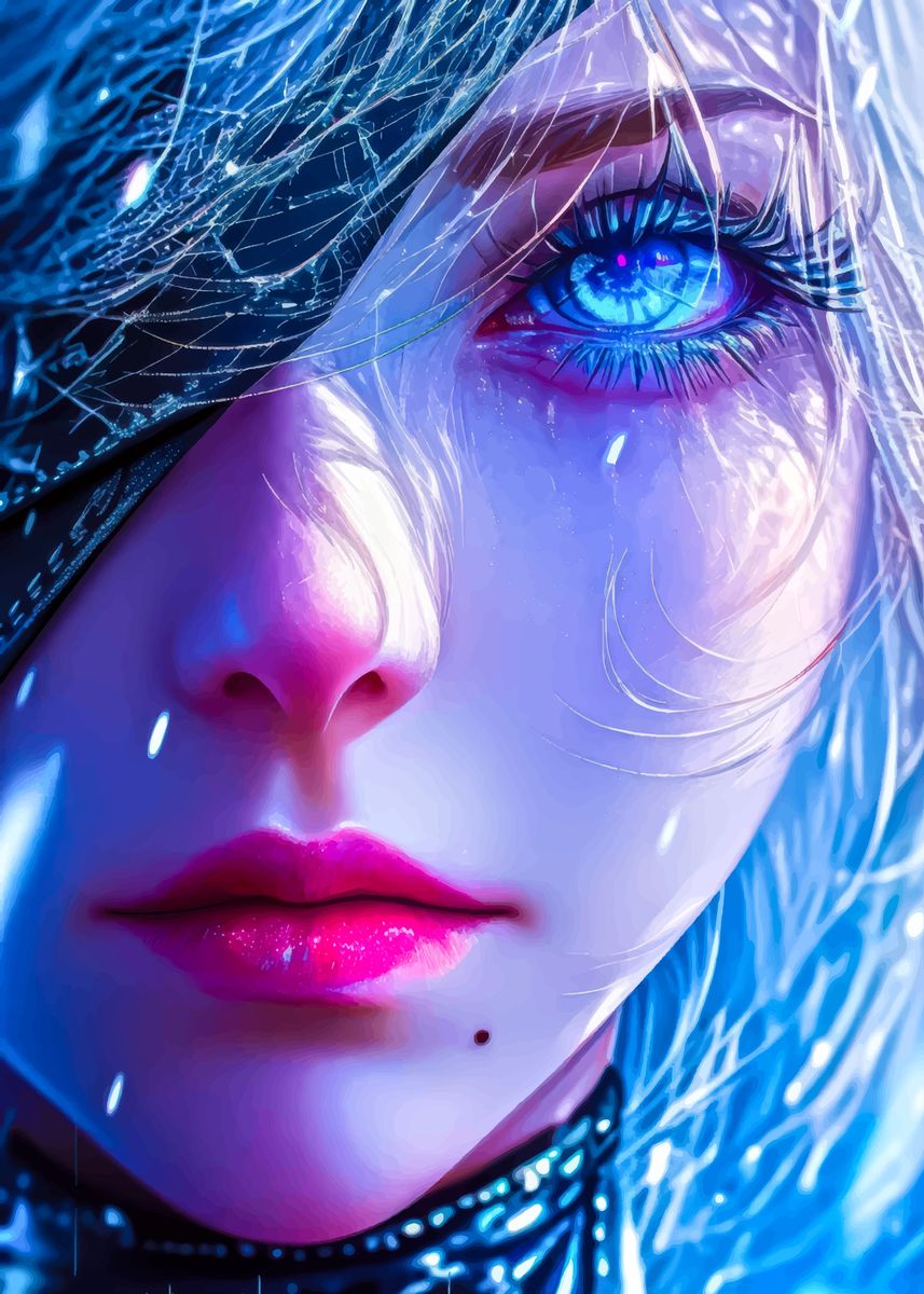 '2B cyberpunk Anime Art' Poster, picture, metal print, paint by ...