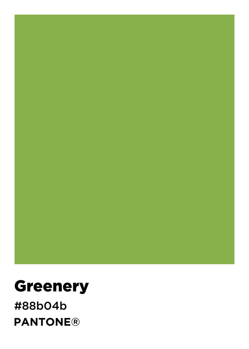'Pantone Greenery Color' Poster, picture, metal print, paint by Top ...