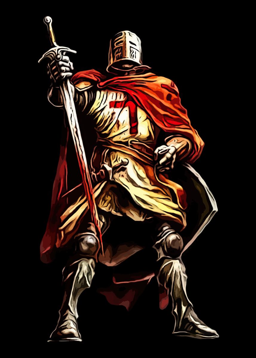 'Crusader Knight' Poster, picture, metal print, paint by Aksara ...