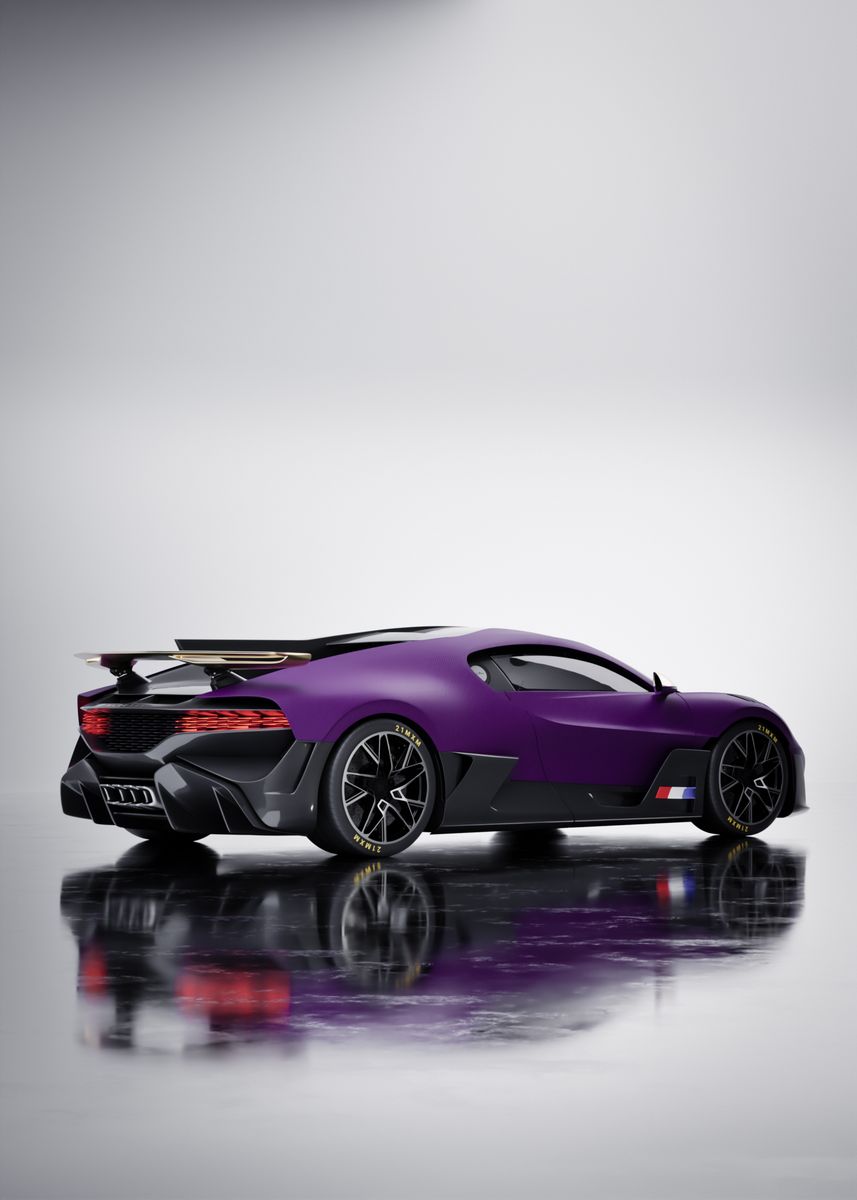 'Purple Bugatti Divo - Back Side View' Poster, picture, metal print ...