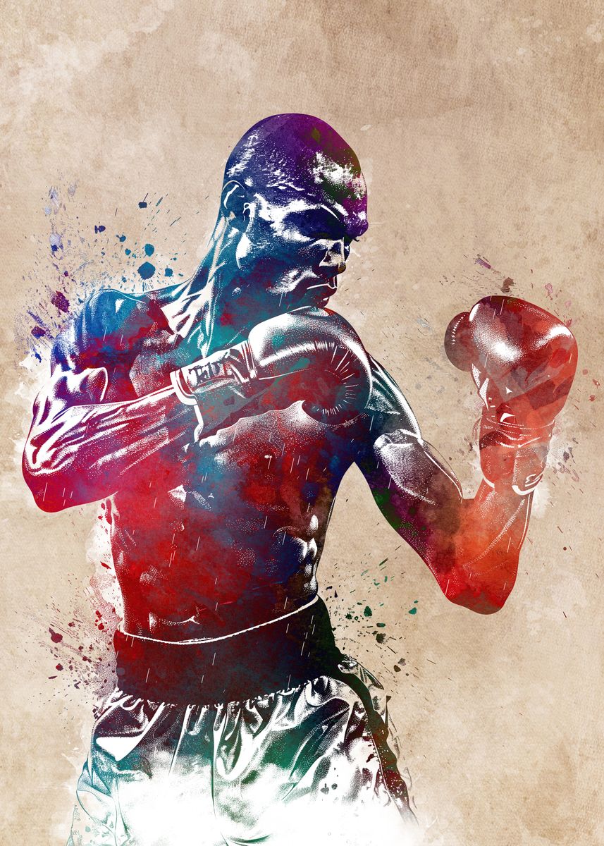 'Boxing Watercolor Art' Poster, picture, metal print, paint by JBJart ...