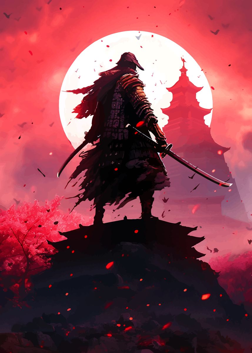 'Samurai Silhouette' Poster, picture, metal print, paint by DUMBROS ...