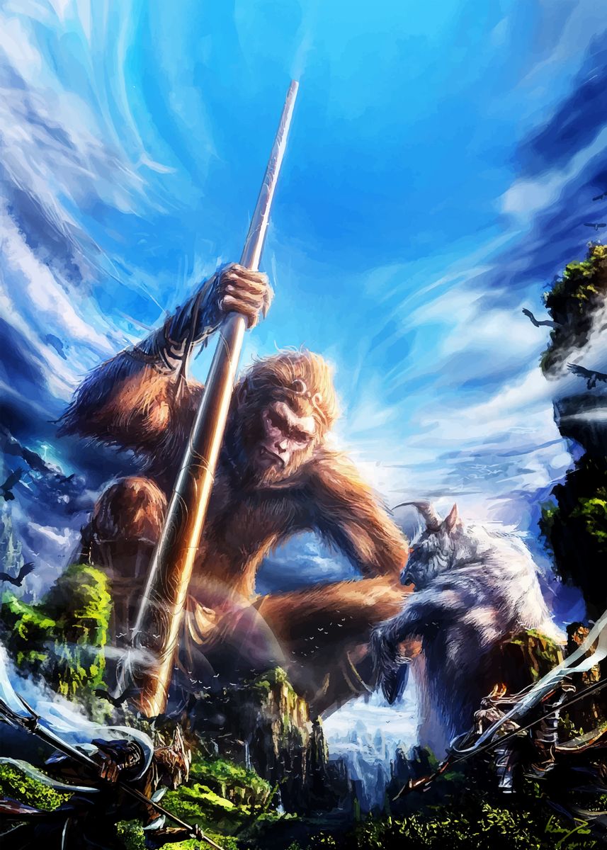 'Monkey King Fantasy Art' Poster, picture, metal print, paint by ...