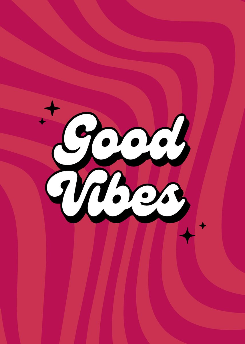 'Good Vibes Retro' Poster, picture, metal print, paint by Artistry ...