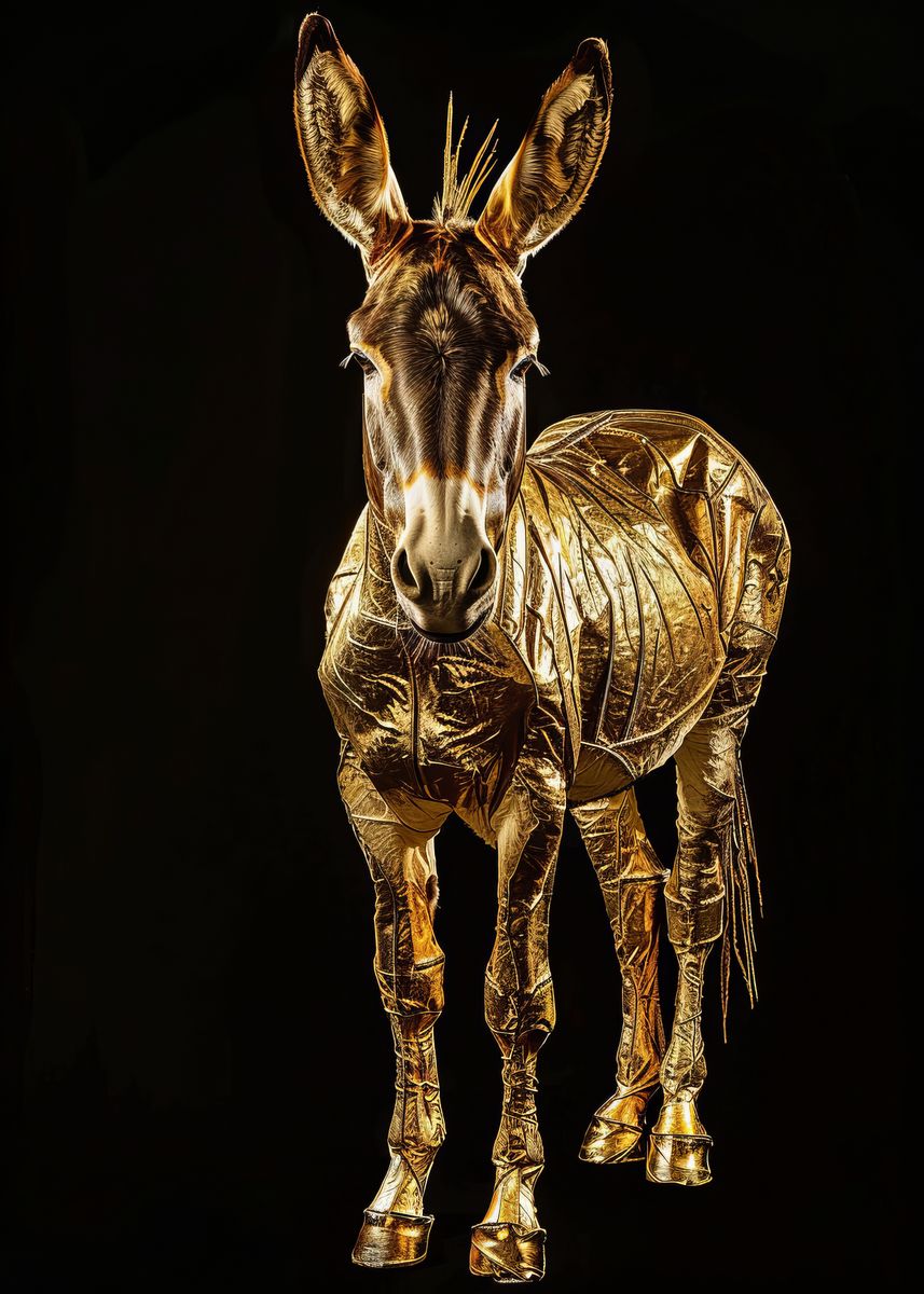 'Golden Donkey' Poster, picture, metal print, paint by Henning Seiffert ...