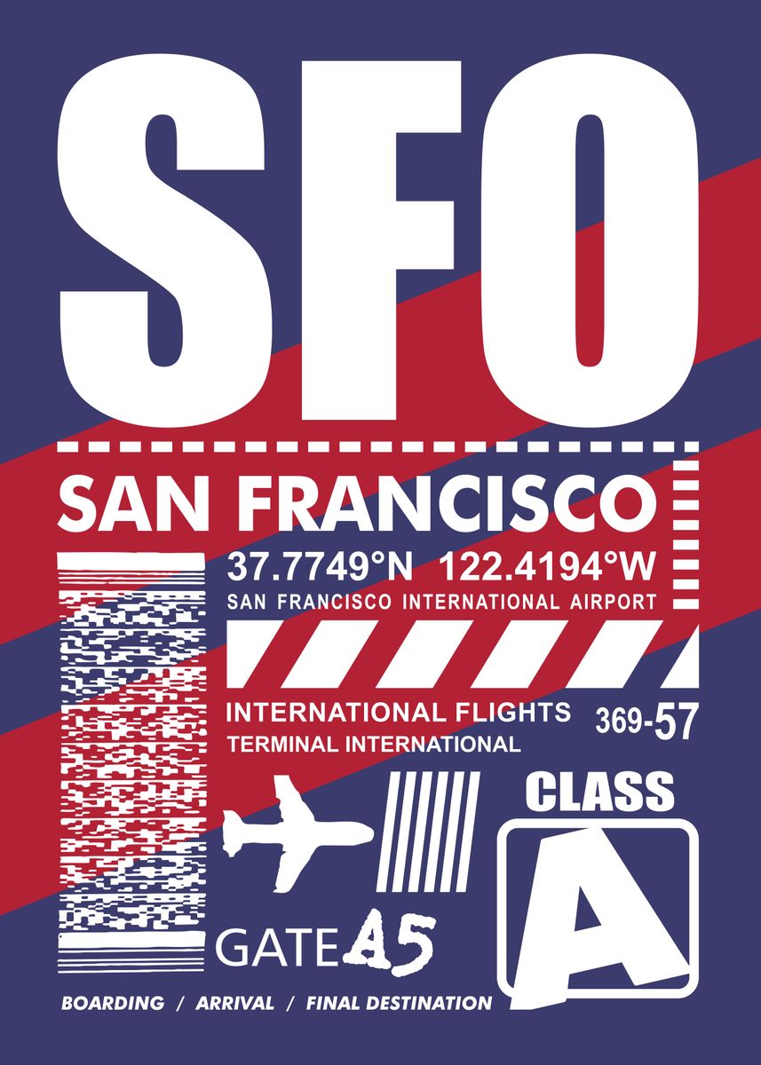 'SFO San Francisco Airport' Poster, picture, metal print, paint by ALMA ...