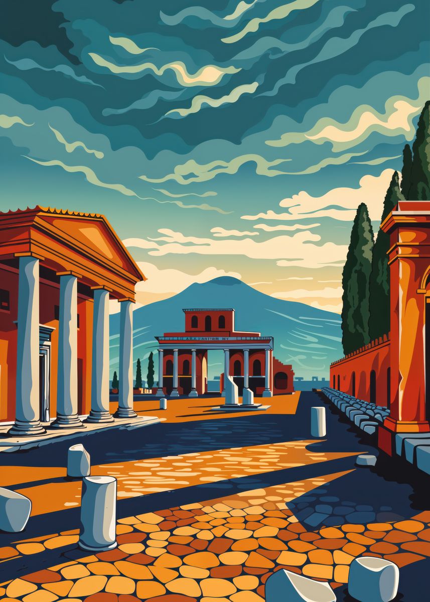'Pompeii ' Poster, picture, metal print, paint by Powerful Words | Displate