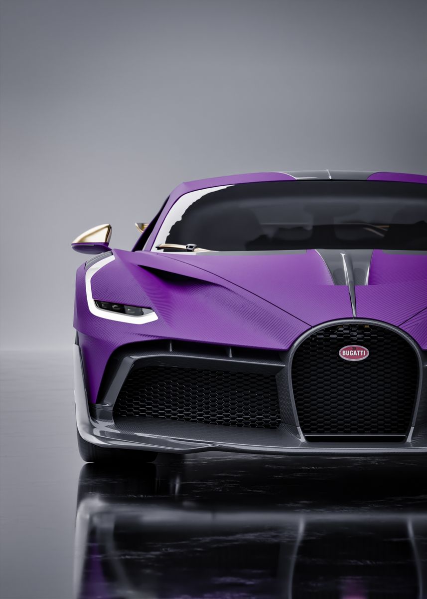 'Purple Bugatti Divo - Front View' Poster, picture, metal print, paint ...
