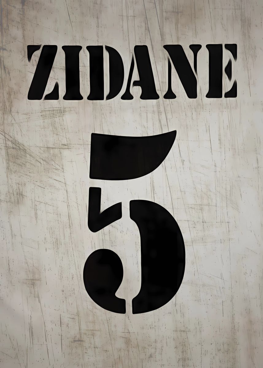 'Zidane #5 Jersey Real Madrid' Poster, picture, metal print, paint by ...