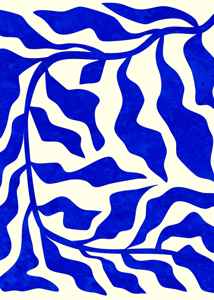 'Indigo Elegance' Poster, picture, metal print, paint by Kintsugi 99 | Displate