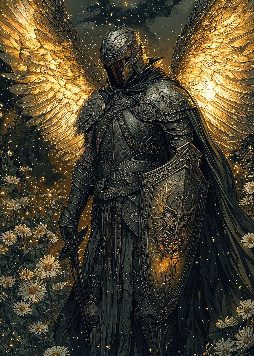 'Angelic Knight' Poster, picture, metal print, paint by SuperNova ...