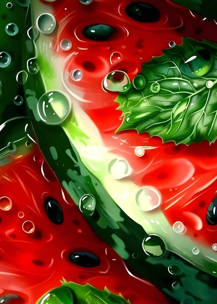 'Watermelon Decoration' Poster, picture, metal print, paint by Hafi ...