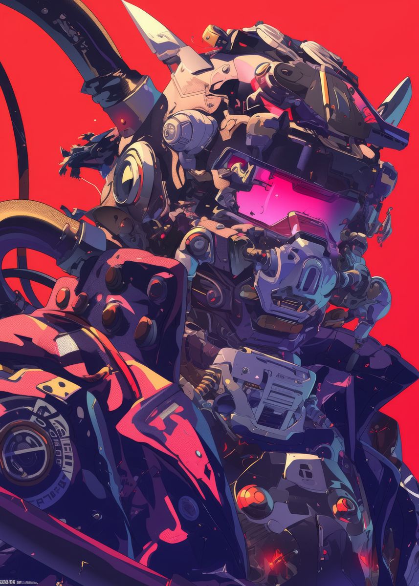 'Cyberpunk Mech Portrait' Poster, picture, metal print, paint by James ...