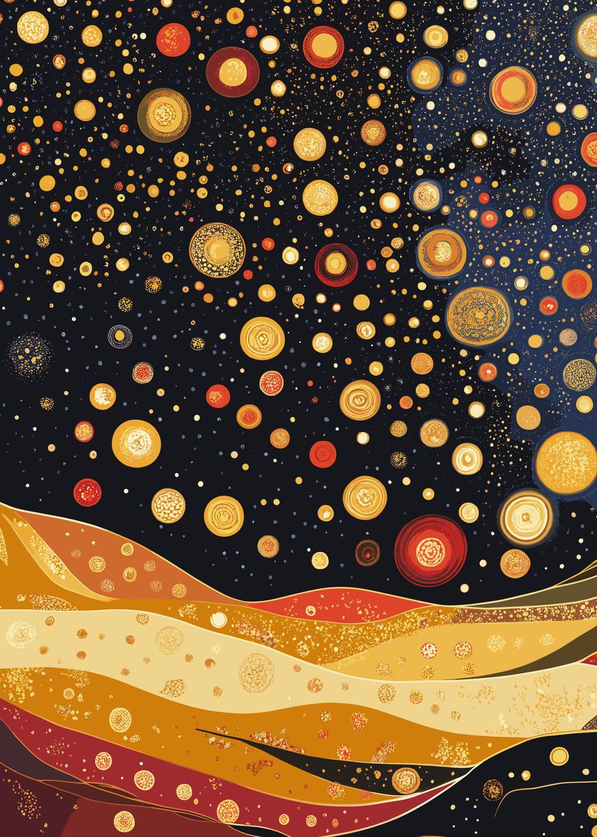 'Starry Night Abstract' Poster, picture, metal print, paint by Omar ...