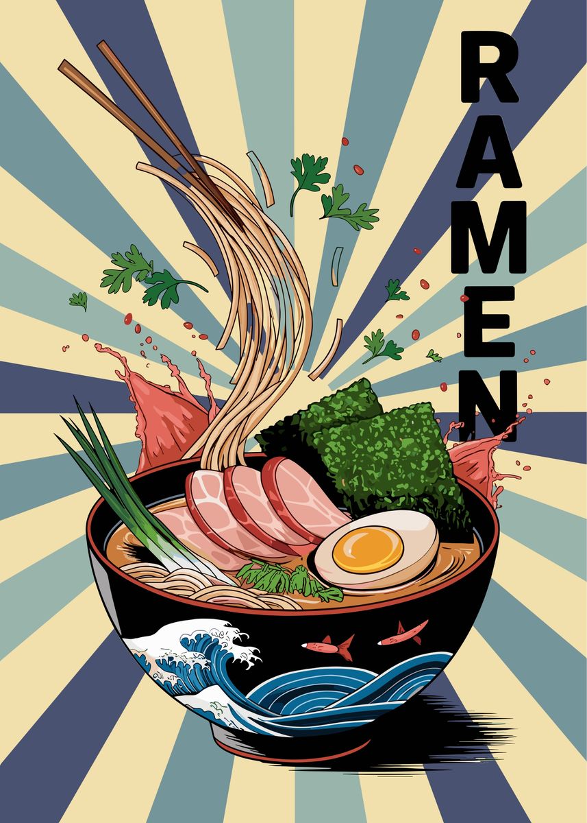 'Japanese Ramen' Poster, picture, metal print, paint by Lawisi Agustin ...