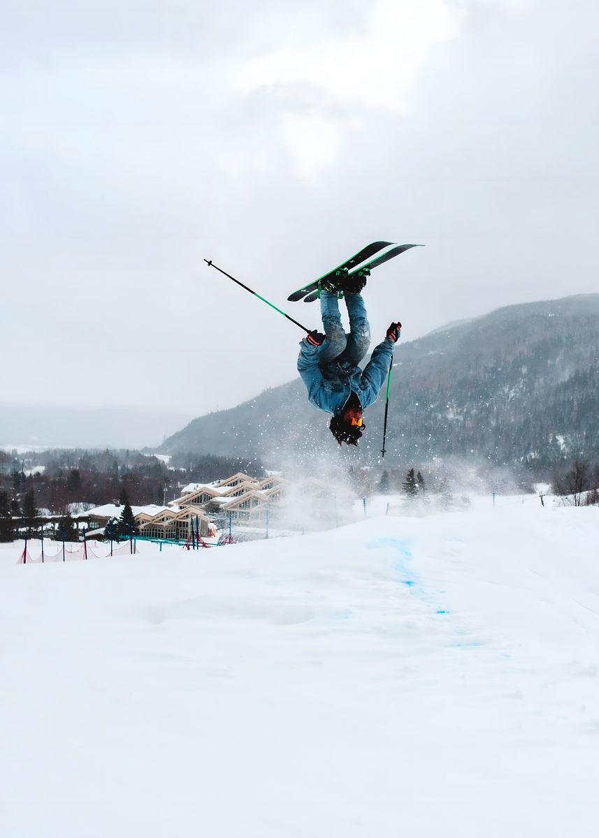'Skier Backflip' Poster, picture, metal print, paint by super art ...