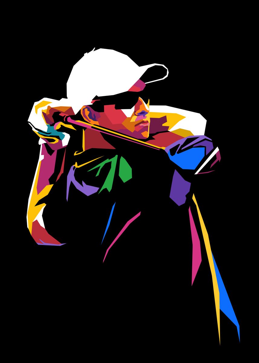 'Golf Swing Pop Art' Poster, picture, metal print, paint by Ro | Displate