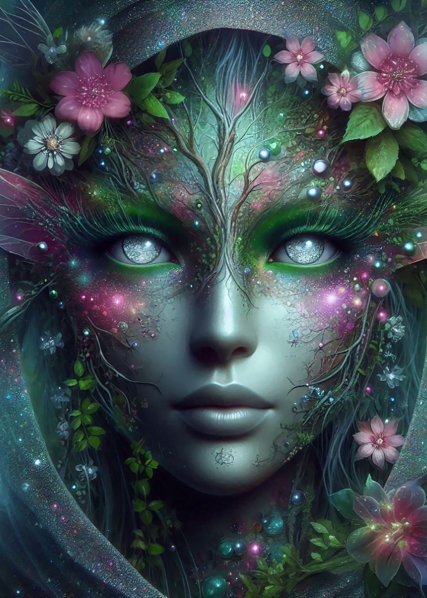 'Nature Spirit Portrait' Poster, picture, metal print, paint by ...