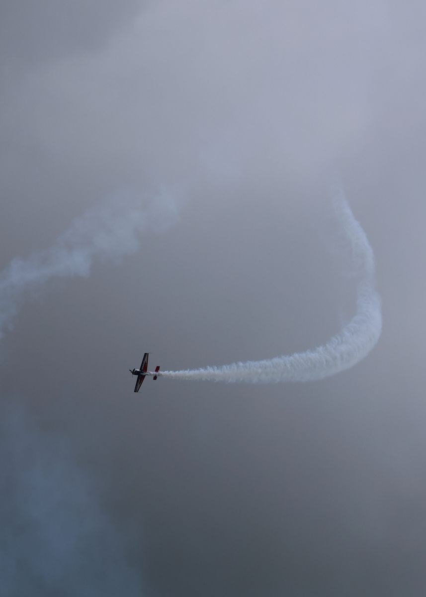 'Aerobatic Plane Smoke Trail' Poster, picture, metal print, paint by ...