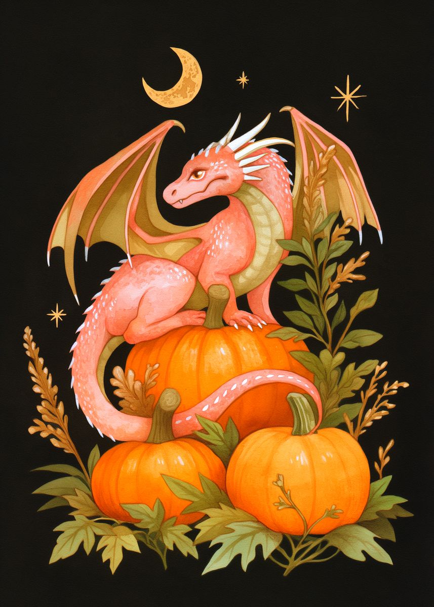 'Halloween Dragon' Poster, picture, metal print, paint by Avalon ...